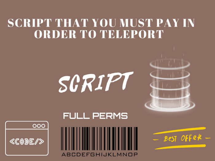 Second Life Marketplace - Script that you must pay in order to teleport