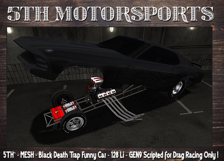 Second Life Marketplace - 5TH~ Black Death Trap Funny Car GEN9 Drag ...