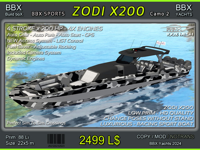 Second Life Marketplace - Boat - Zodi x200 - New