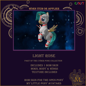 Second Life Marketplace - *M* light rose cyber pony Open Pony MLP BOM Skin