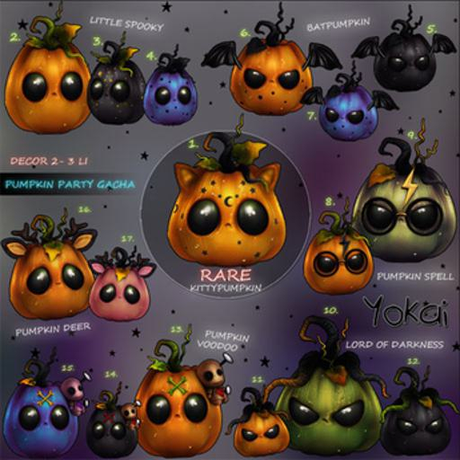 Second Life Marketplace - 1.YOKAI - Pumpkin Party - KittyPumpkin RARE