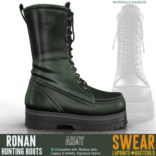 Second Life Marketplace - Leather Boots Ronan ARMY