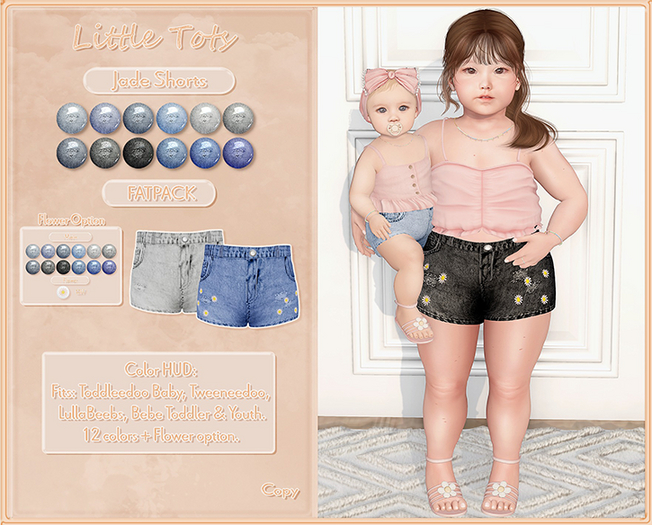 Second Life Marketplace - {Little Tots} Jade Shorts - 01