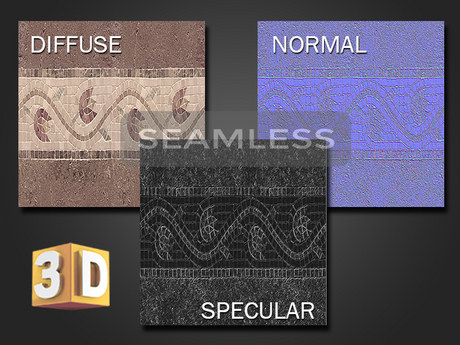 Second Life Marketplace - [Centennial] 3D Mosaic Pathway Dark Shell ...
