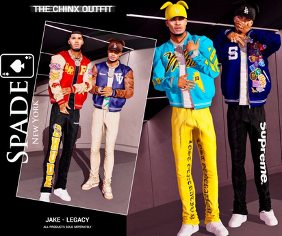 Second Life Marketplace - Spade: Chinx Set Sweats (Black Preme)