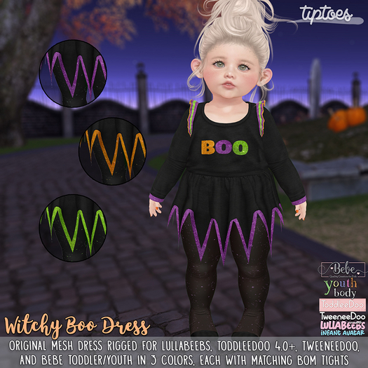 Second Life Marketplace - . tiptoes - Witchy Boo Dress - Demo