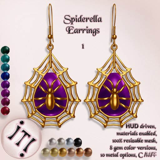 Second Life Marketplace - !IT! - Spiderella Earrings 1