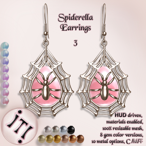 Second Life Marketplace - !IT! - Spiderella Earrings 3