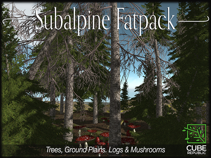 Second Life Marketplace - Subalpine Fir Fat Pack, pines,snow, trees ...