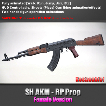 Second Life Marketplace - SH RP Prop Gun - AKM (Female Version)