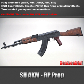 Second Life Marketplace - SH RP Prop Gun - AKM