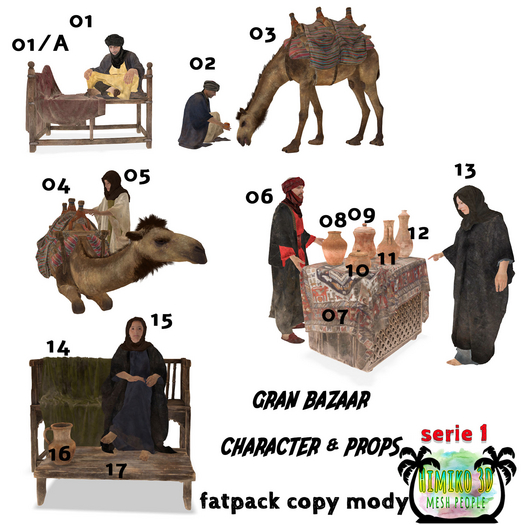 Second Life Marketplace - FATPACK-Himiko-3D-GRAN BAZAAR CHARACTER & PROPS
