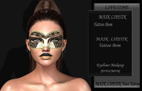 Second Life Marketplace - Lifetime Face Mask Lipstik makeup EVOX BOM 09