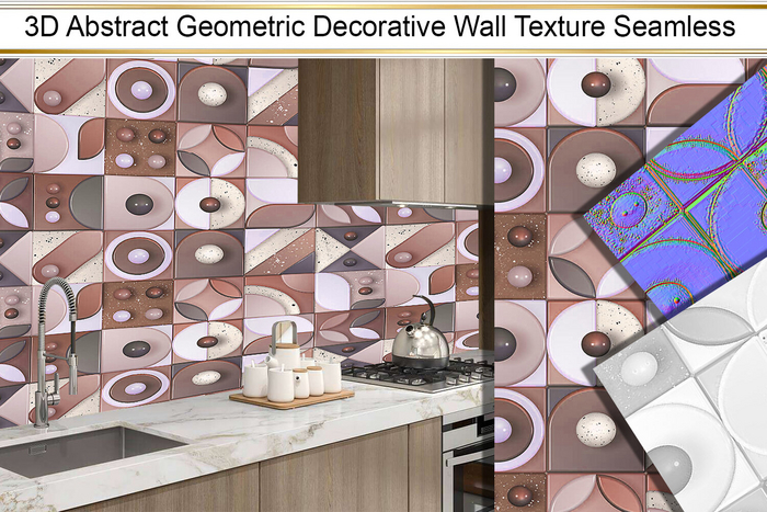 Second Life Marketplace - 3D Abstract Geometric Decorative Wall Texture ...