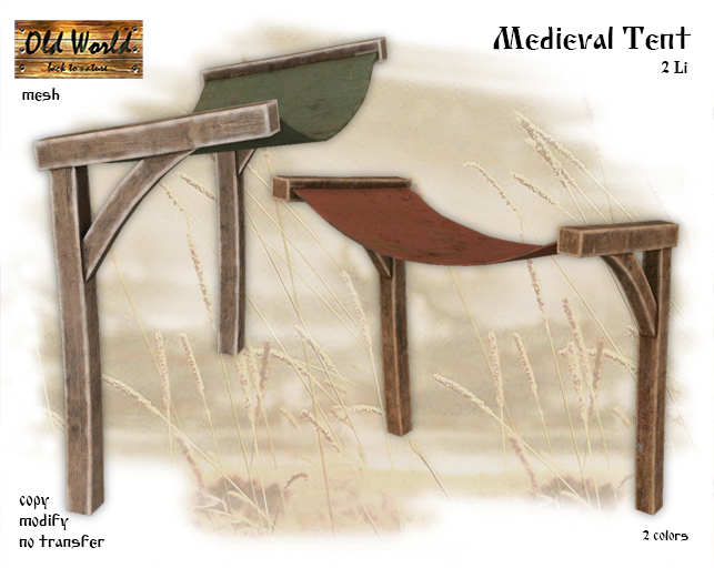 Second Life Marketplace - Medieval tent v4 - Old World - Rustic Shed