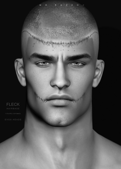 Second Life Marketplace - [MR] Fleck Hairbase and Scar for EvoX Heads DEMOS