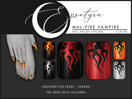 Second Life Marketplace - Eventyra - Reborn Nail HUD - Mal-Fire Vampire