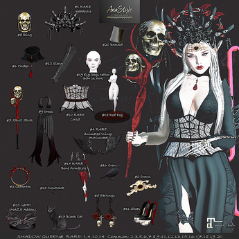 Second Life Marketplace - 15 AnaSTyle - Shadow Queen - Garter (Maitreya ...