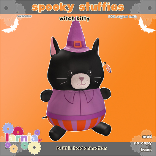 Second Life Marketplace - ~*larnia*~ spooky stuffies - witch kitty ...