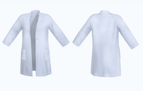 Second Life Marketplace - Full Perm Female Open Front White Lab Coat ...