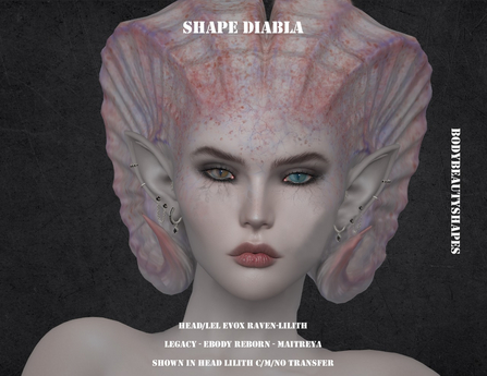 Second Life Marketplace - HEAD/lel EvoX RAVEN-LILITH Shape ***DIABLA***