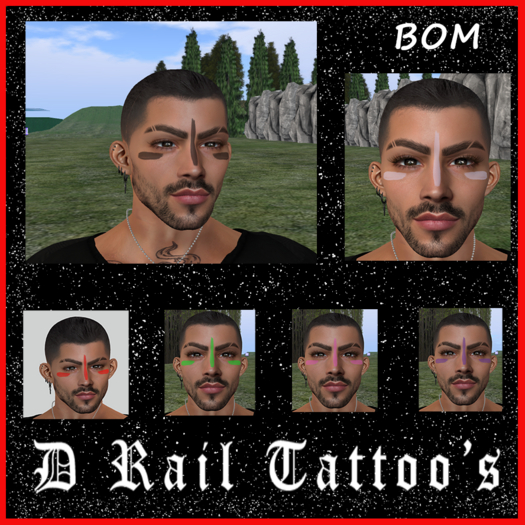 Second Life Marketplace - Warpaint Face Tattoo – BOM Layers Included