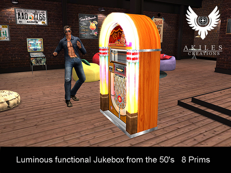 Second Life Marketplace - Luminous functional Jukebox from the 50's