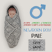 Second Life Marketplace - Newborn Baby Boy - Pale / Grey Wrap