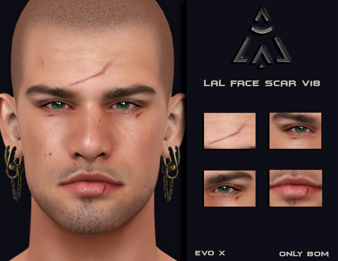 Second Life Marketplace - LAL-FACE SCAR V 18 LEL EVO X ONLY BOM