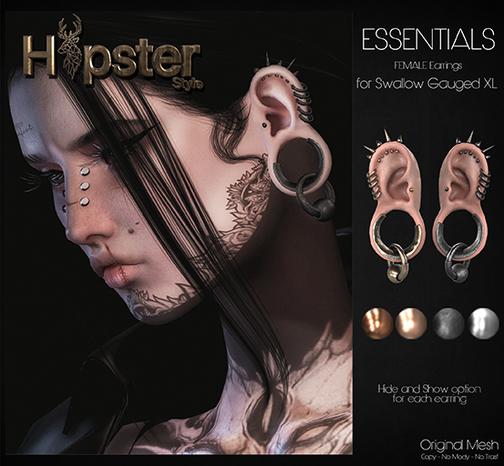 Second Life Marketplace - [Hipster Style] Essentials FEMALE Earrings ...