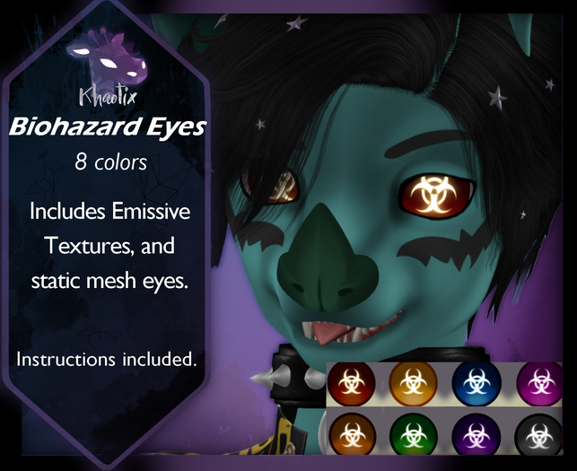 Second Life Marketplace - KHAOTIX - Biohazard Eyes (Emissive)