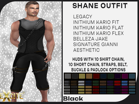 Second Life Marketplace - Excite Shane Outfit Black