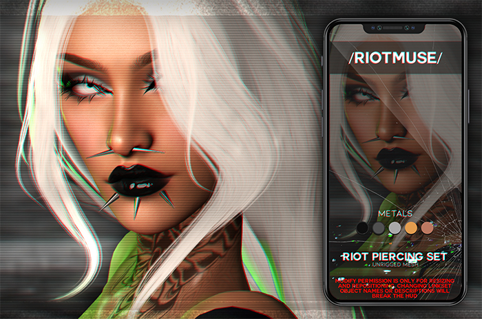 Second Life Marketplace - /riotmuse/ riot piercing set /unrigged