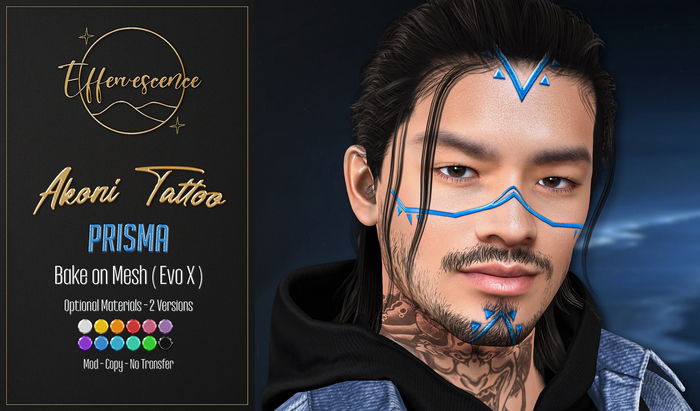 Second Life Marketplace - Effervescence - Akoni 3D Tattoo - Prisma
