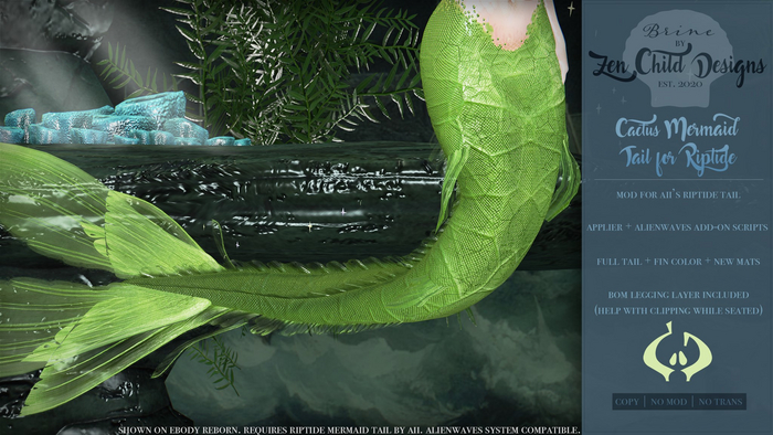 Second Life Marketplace - Zen Child Designs - Cactus Mermaid Tail for ...