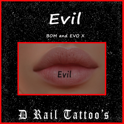 Second Life Marketplace - Evil Lip Tattoo – EVO X + BOM