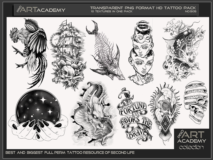 Second Life Marketplace - @PAA - Tattoo Texture Pack 505