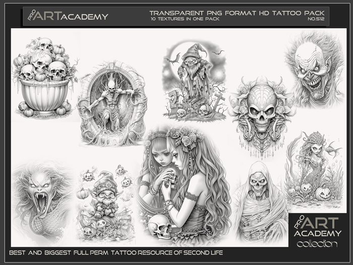 Second Life Marketplace - @PAA - Tattoo Texture Pack 512