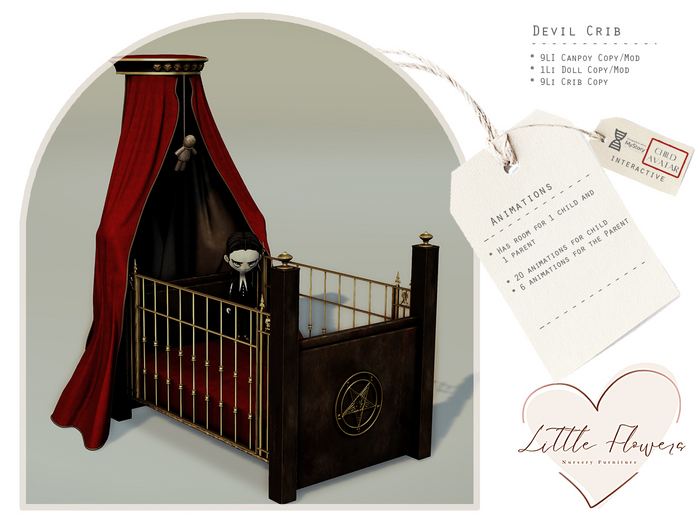 Second Life Marketplace - Devil-Crib-CHILDAVATAR lullabeebs|Toddleedoo ...