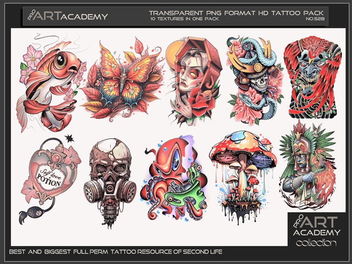Second Life Marketplace - @PAA - Tattoo Texture Pack 528