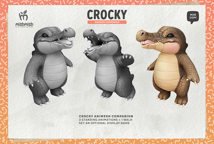 Second Life Marketplace - MishMish - Crocky Companion - Brown [Boxed]