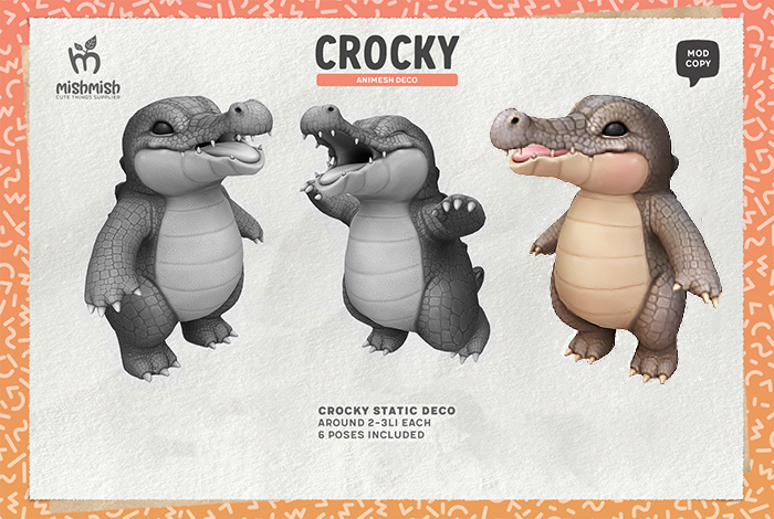 Second Life Marketplace - MishMish - Crocky Deco - Grey [Boxed]