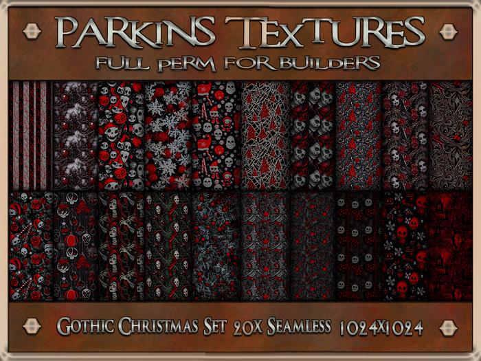 Second Life Marketplace - Parkins Textures - Gothic Christmas Set - 20x ...