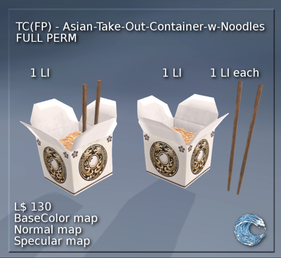Second Life Marketplace - TC(FP) - Asian-Take-Out-Container-w-Noodles ...