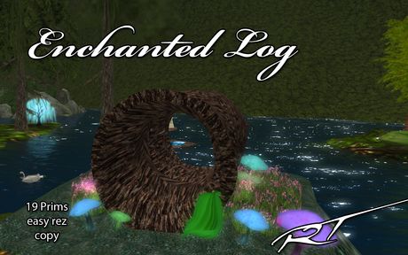 Second Life Marketplace - Hollow enchanted log with sit