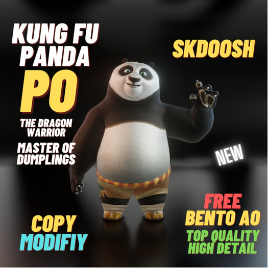 Second Life Marketplace - Dragon Warrior Po Avatar Bundle FRIDAY SALE