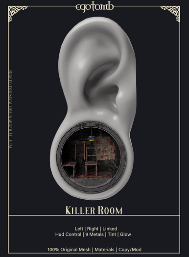Second Life Marketplace - -egotomb- Killer Room - Swallow Gauged XL