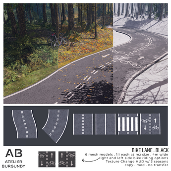 Second Life Marketplace - Atelier Burgundy . Bike Lane FATPACK *ADD*