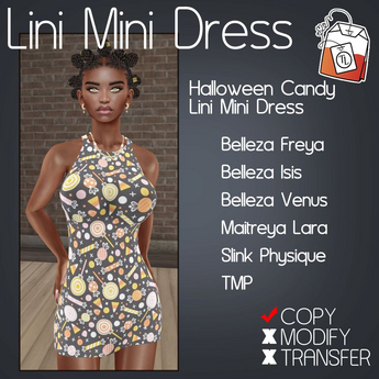Second Life Marketplace - ~TL~ Halloween Candy Lini Mini Dress