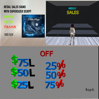 Second Life Marketplace - Retail sales signs-Box
